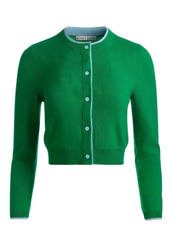 Alice + Olivia Dollie Two-tone Cardigan - Green