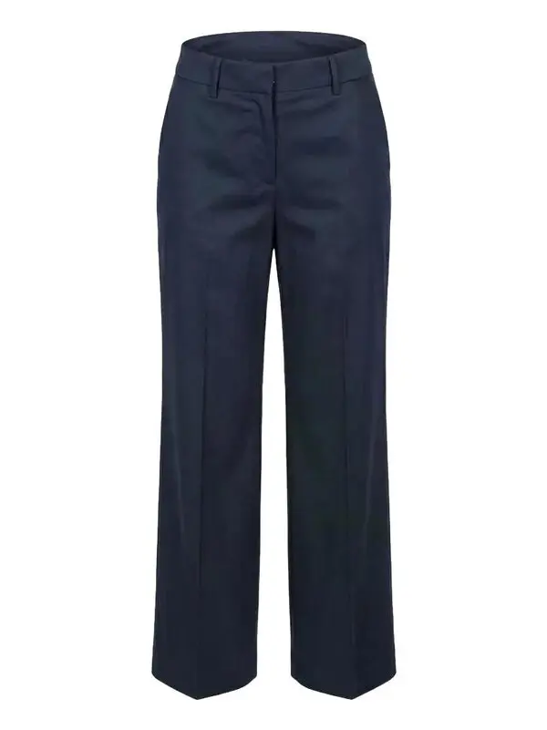 BERWICH Pressed-crease Cotton Trousers - Blue