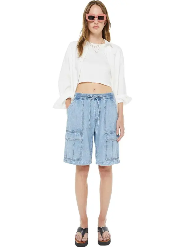 MOTHER The Deep Dive Denim Bermuda Shorts - Multi