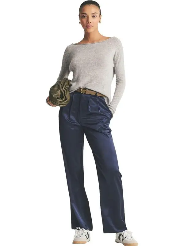 Naadam Lightweight Cashmere Boatneck Sweater - Cement