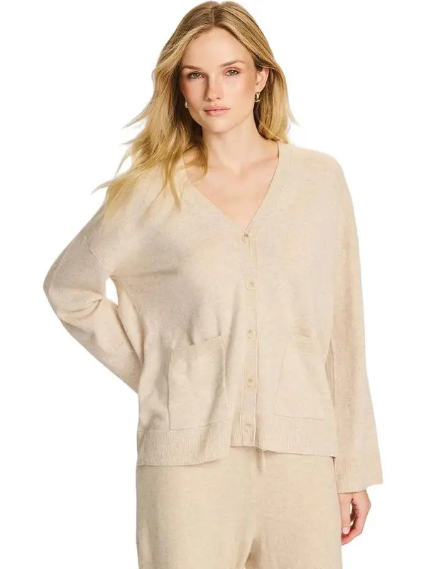 Naadam Signature Cashmere Boxy Cardigan - Oatmeal