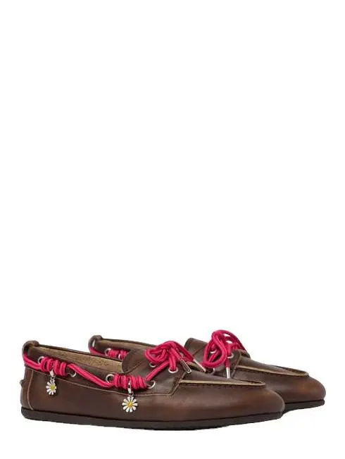 SCAROSSO Avery Boat Shoes - Brown - Calf