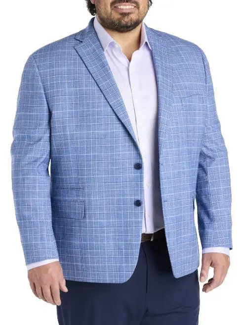 Michael Kors Big & Tall Glen Plaid Sport Coat - Blue