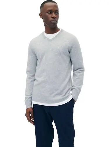 Naadam Cashmere V-neck Sweater - Cement