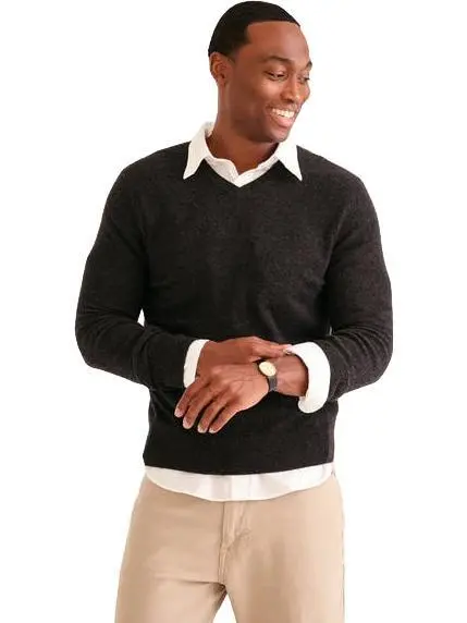 Naadam Cashmere V-neck Sweater - Smoke