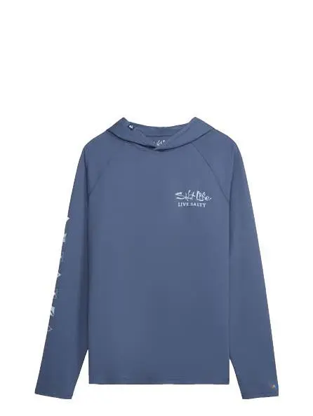 SALT LIFE Ocean Kin 2.0 Perforated Hoodie - Vintage Indigo