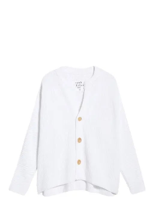 Frank & Eileen Montecito Cotton Cardigan - White