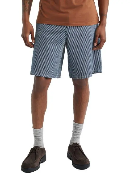 LES DEUX Ryder Stripe Denim Shorts - Dark Navy