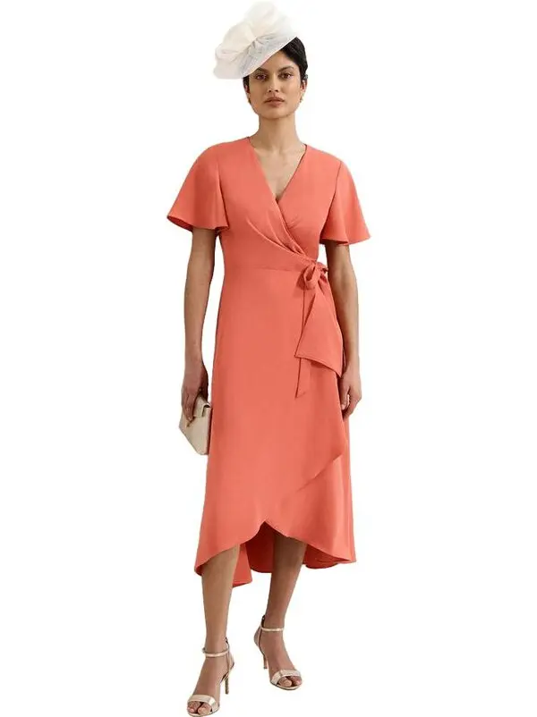 PHASE EIGHT Julissa Wrap Midi Dress - Orange