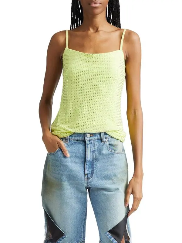 AREA Hotfix Crystal Jersey Camisole - Limoncello