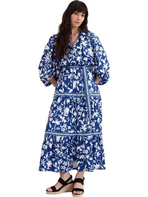 PHASE EIGHT Florial Print Shirt Dress - Blue