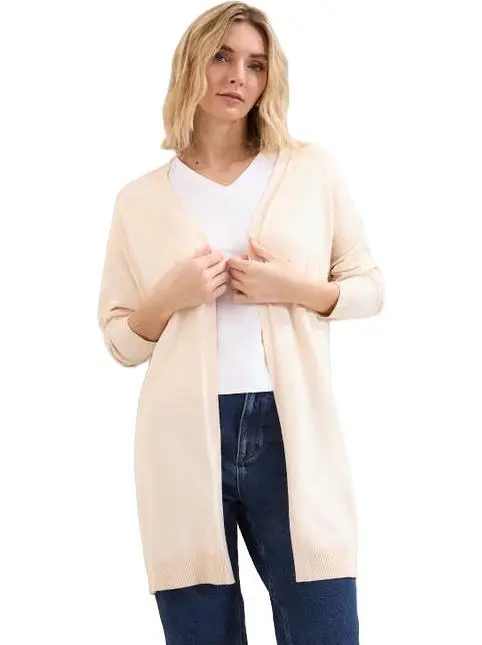 PHASE EIGHT Longline Open Front Cardigan - Ivory