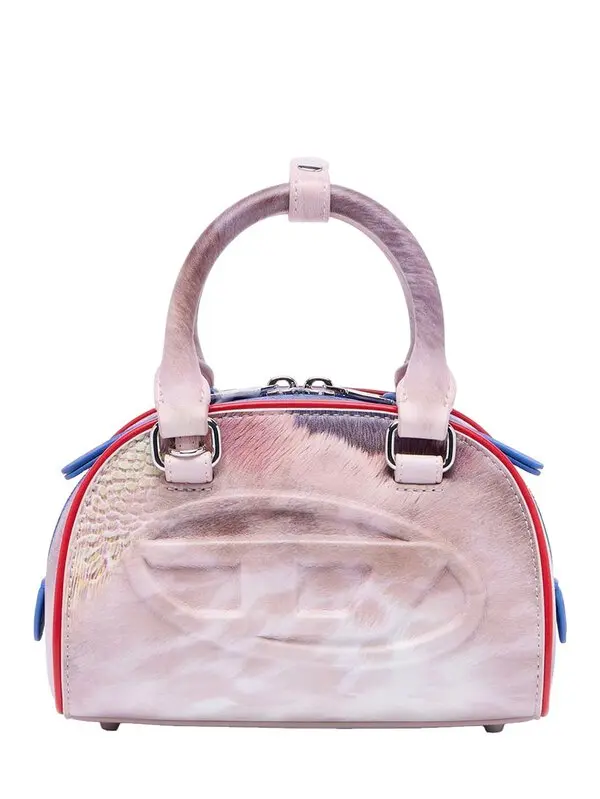 DIESEL® 1dr Mini Dome Faux Leather Bowling Bag - Pink
