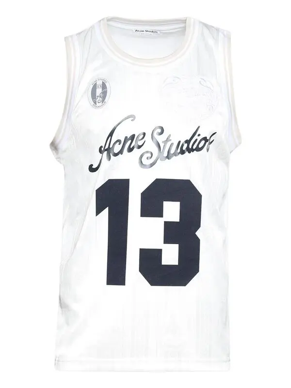 Acne Studios Printed Jersey Tank Top - White
