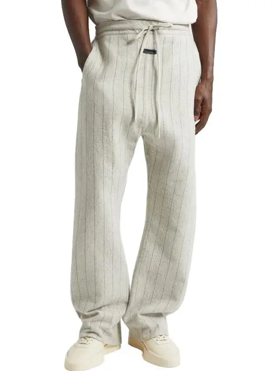 Fear Of God Stripe Baseball Flare Leg Wool Blend Pants - Light Beige/black