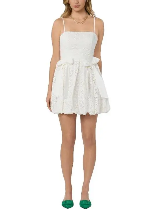 Astr The Label Aislinn Eyelet Mini Dress - White