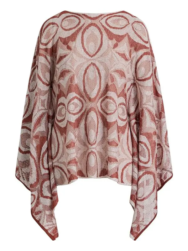 Scanlan Theodore Knit Jacquard Kaftan Top - Sienna.cream