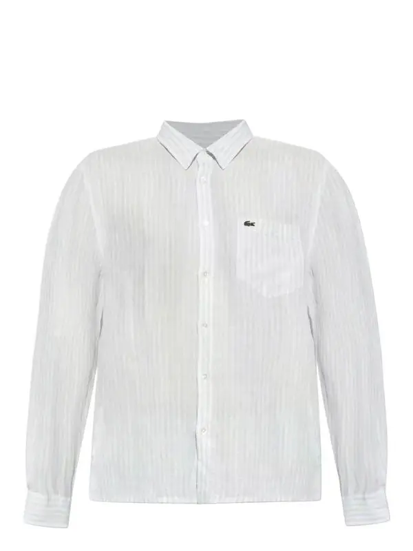 Lacoste Striped Linen Shirt - Blue
