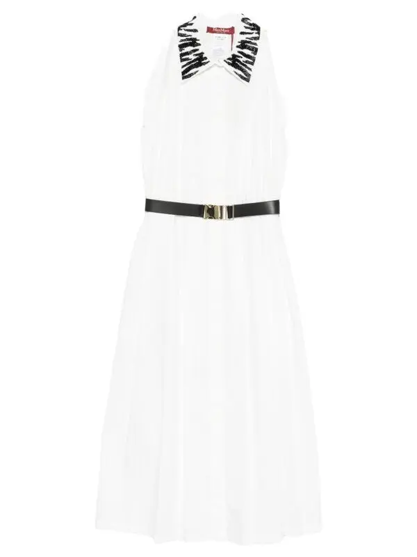 Max Mara Cotton Blend Midi Dress - White