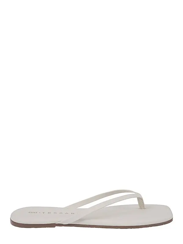 TKEES X TESSABIT Lily Leather Sandals - White