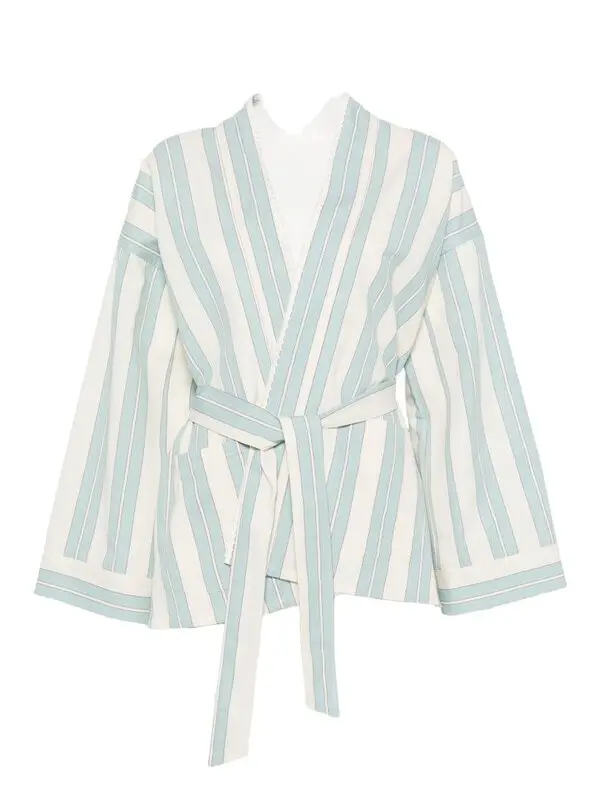 FORTE_FORTE Striped Kimono Jacket - Sky Blue