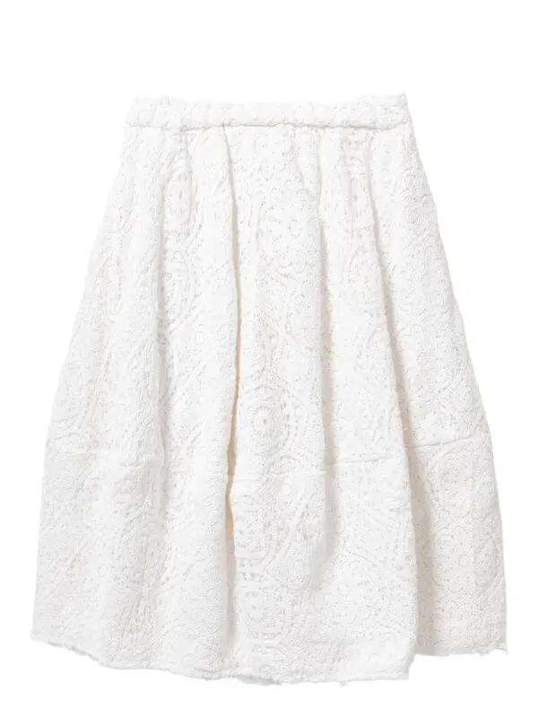 Comme Des Garçons Cotton Midi Skirt - White