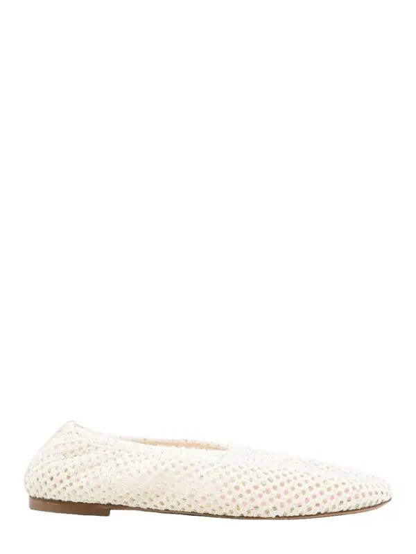 Fabiana Filippi Mesh Knit Ballerinas - White