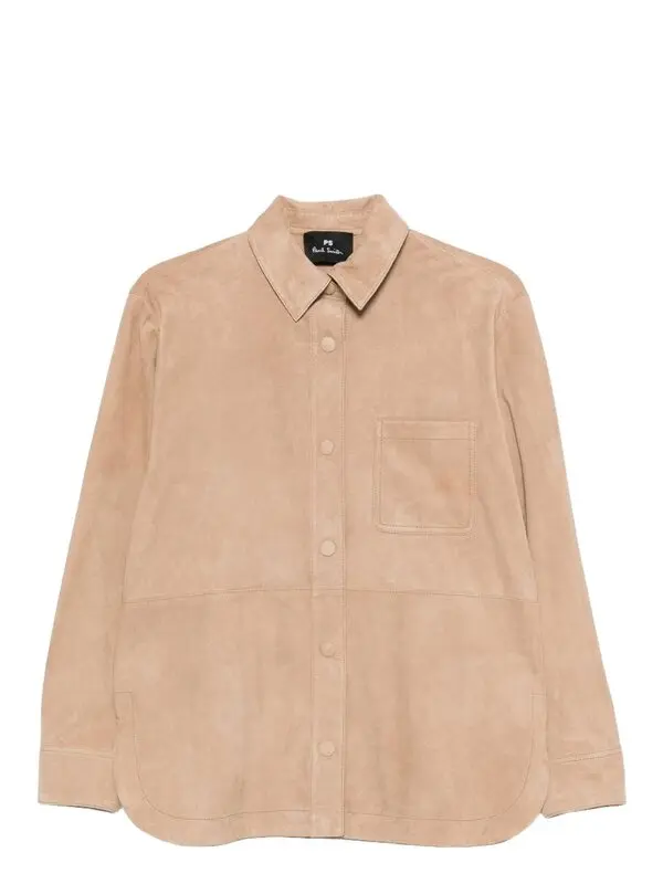 Paul Smith Leather Shirt - Beige