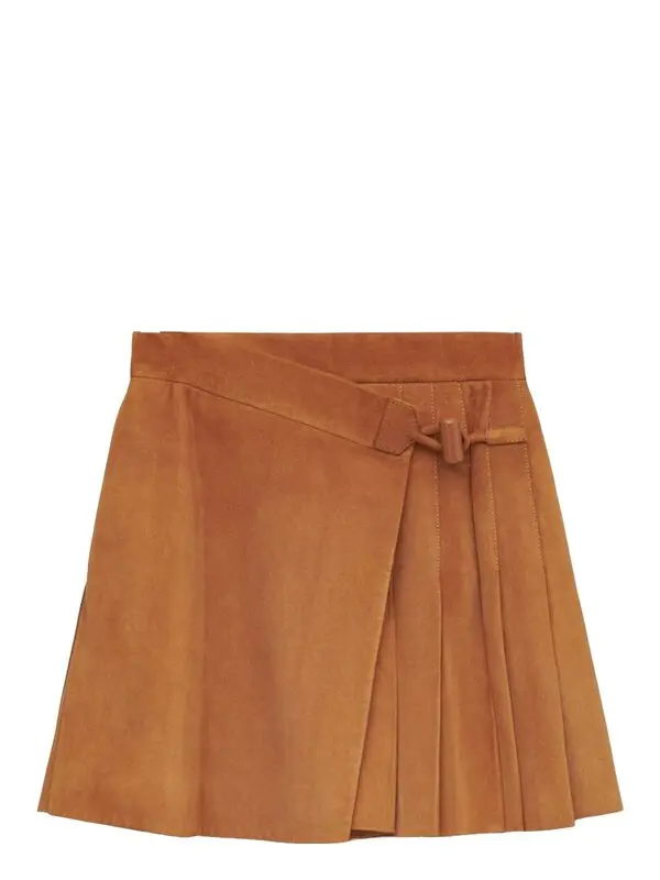 Loewe Suede Mini Skirt - Brown