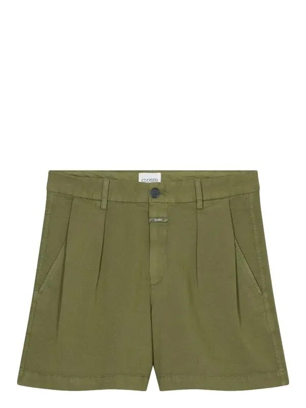 Closed Cotton And Linen Shorts - Green