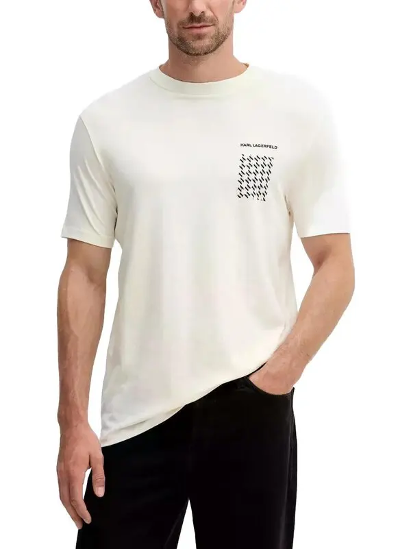 Karl Lagerfeld Monogram Chest-print T-shirt - Neutrals