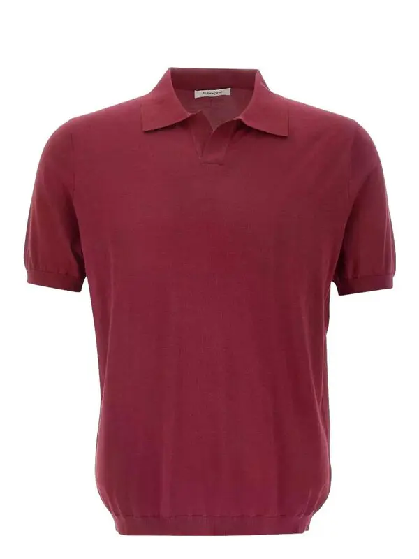 KANGRA Buttonless V-neck T-shirt - Red