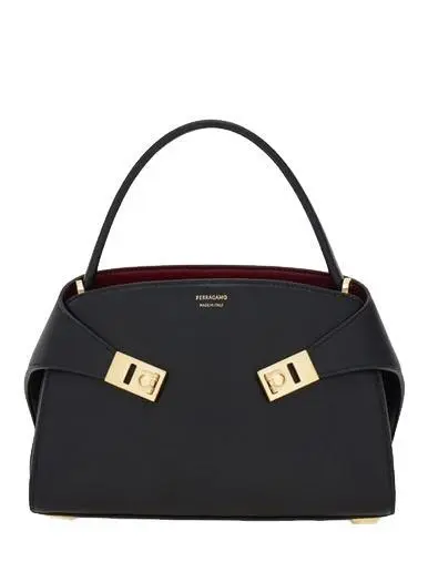 FERRAGAMO Hug Soft Bicolor Handbag - Black