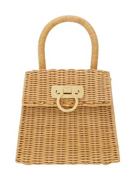 FERRAGAMO Top Handle Bag - Natural