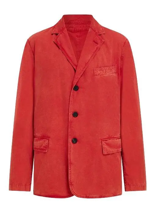 FERRAGAMO Single-breasted Cotton-silk Jacket - Red