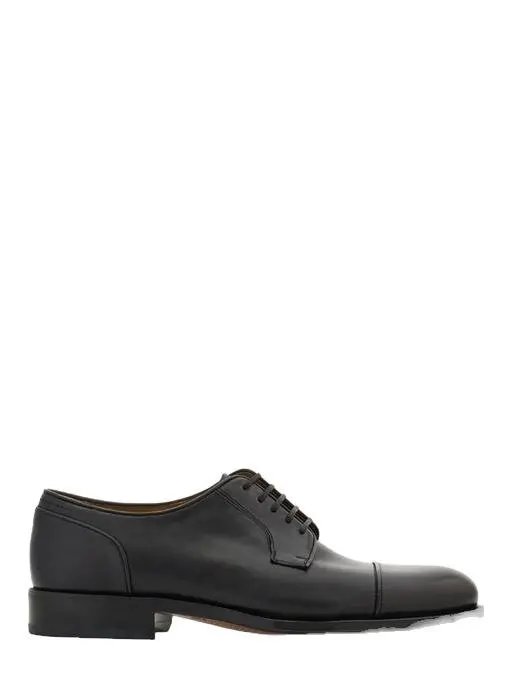 FERRAGAMO Leather Derby Shoes - Black
