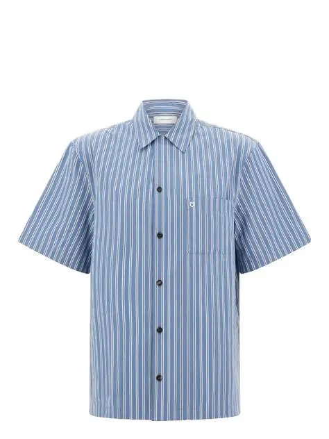 FERRAGAMO Short Sleeve Popline Shirt - Red