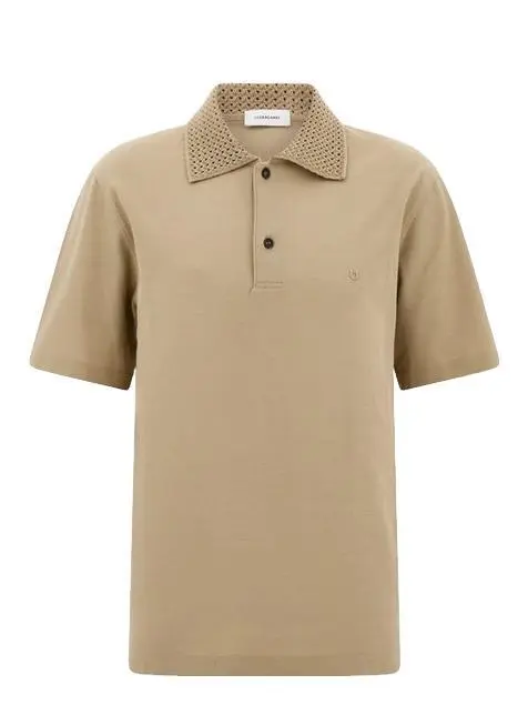 FERRAGAMO Polo Shirt With Knitted Collar - Red