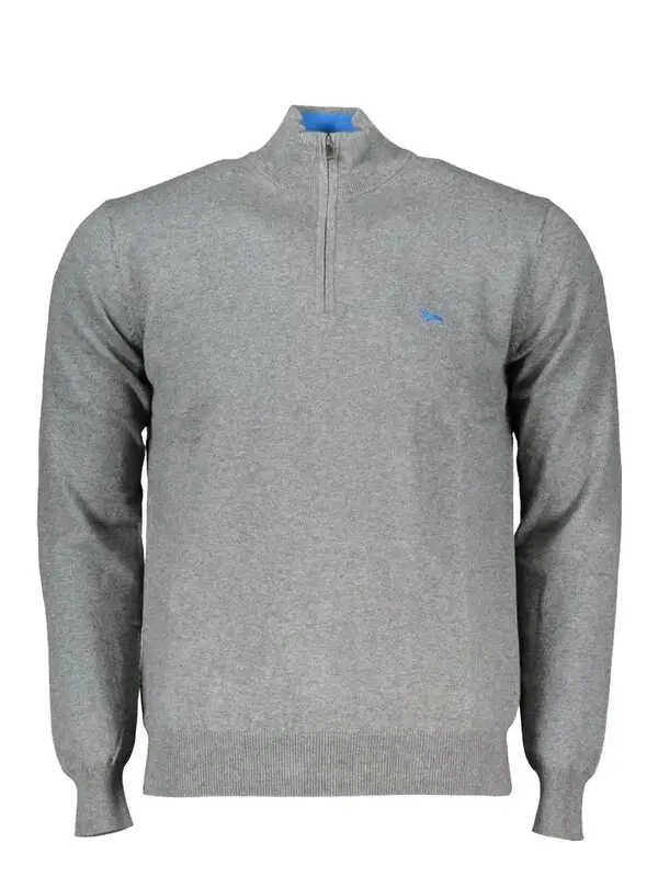 HARMONT & BLAINE Quarter-zip Cotton Sweater - Grey