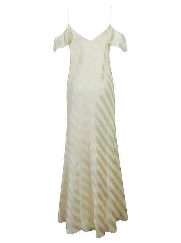 SELF-PORTRAIT Striped Bow-detail Dress - Neutrals