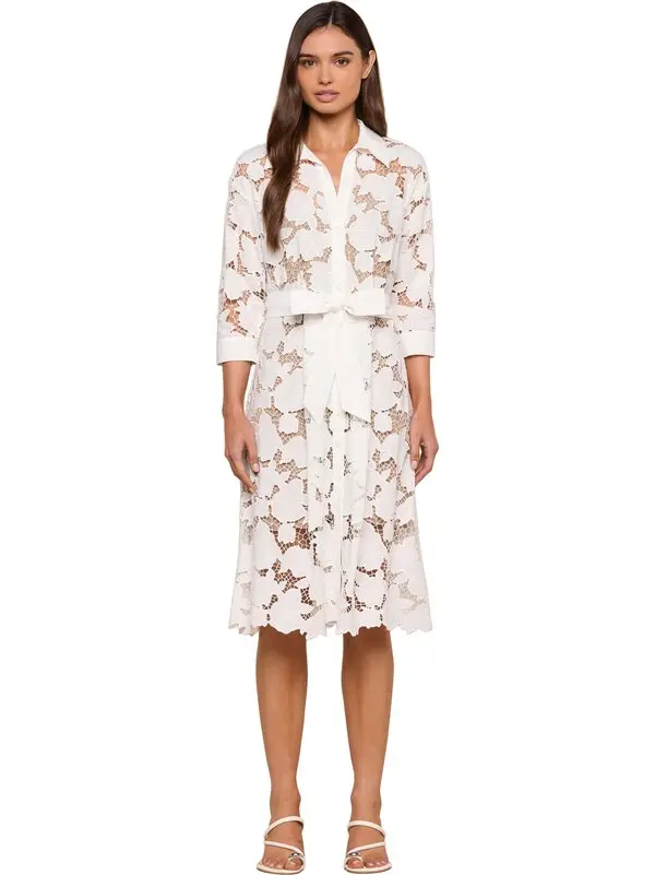 L'Agence May Eyelet Shirt Dress - Ivory