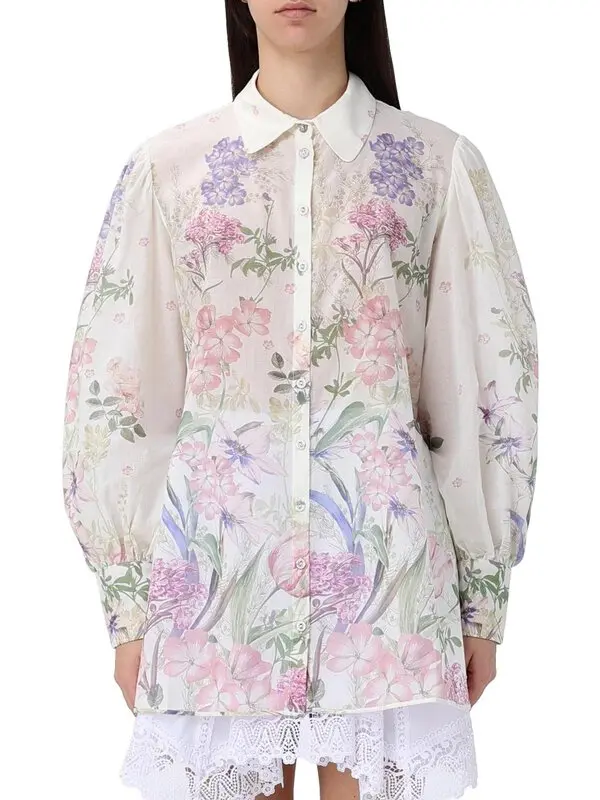 Charo Ruiz Ibiza Floral Long Sleeve Shirt - Cream
