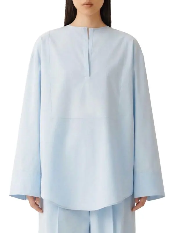 Fabiana Filippi Cotton Blouse - Gnawed Blue