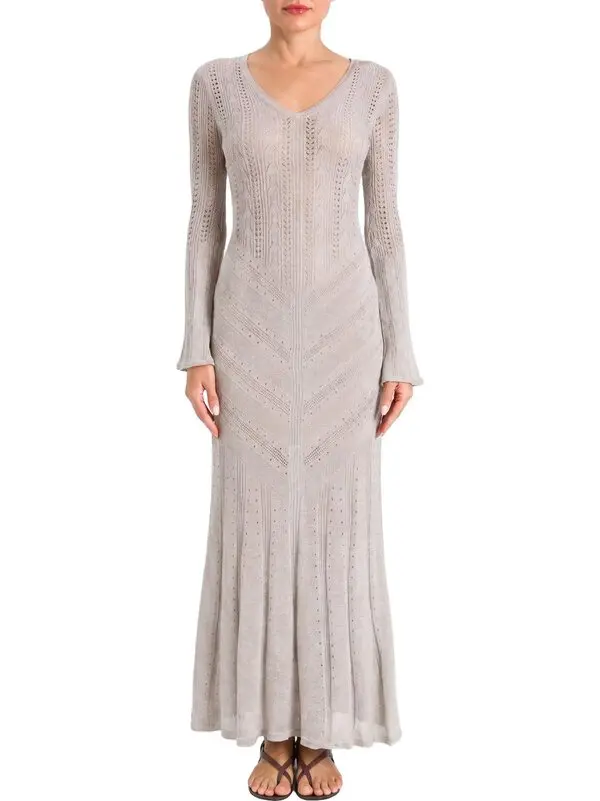 TWINSET Crochet Long Dress - Beige