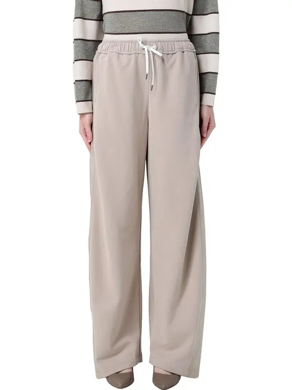 Brunello Cucinelli Cotton Drawstring Trousers - Beige