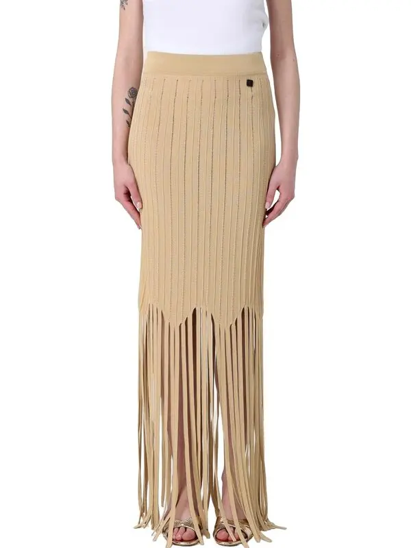 Balmain Fringed Skirt - Beige