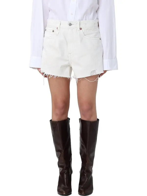 R13 Denim Shorts - White