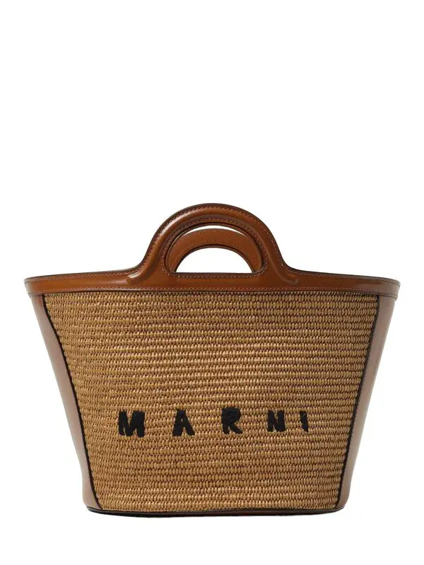 Marni Tropicalia Raffia And Leather Bag - Natural