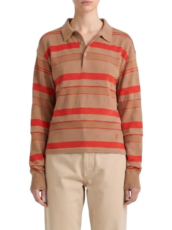 JW Anderson Striped Polo Shirt - Nude
