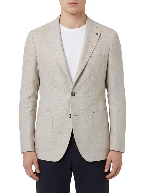 Tagliatore Tailored Linen Blend Blazer - Brown